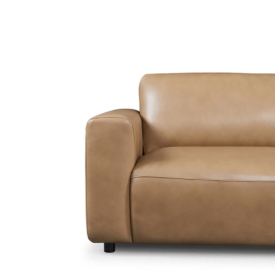 Lucas sofa in tan leather |Stacks |Wellington – Stacks Furniture Store