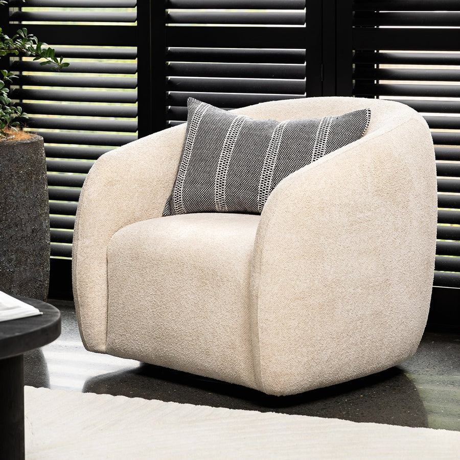 Krona swivel armchair in natural | Stacks Furniture | Wellington ...
