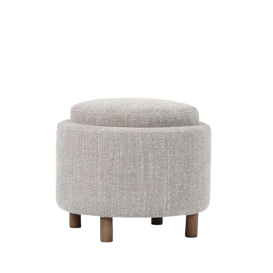 Luna ottoman with tray in taupe – Stacks Furniture Store