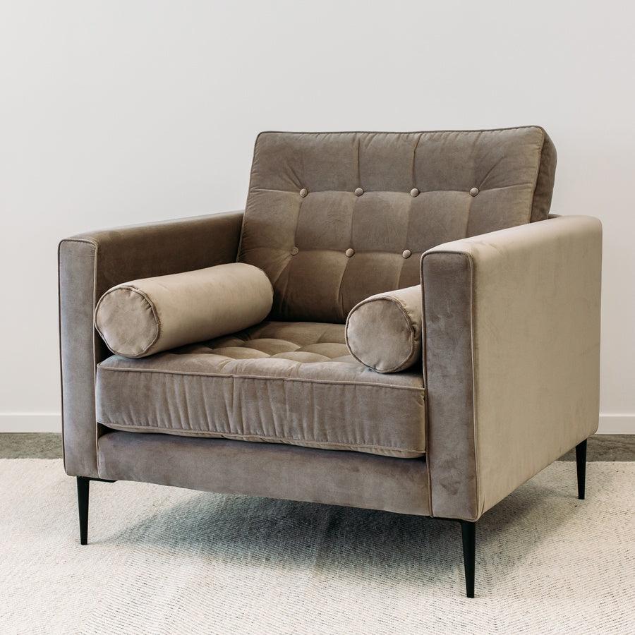 Monterey armchair in cleo truffle | Stacks Furniture | Wellington ...