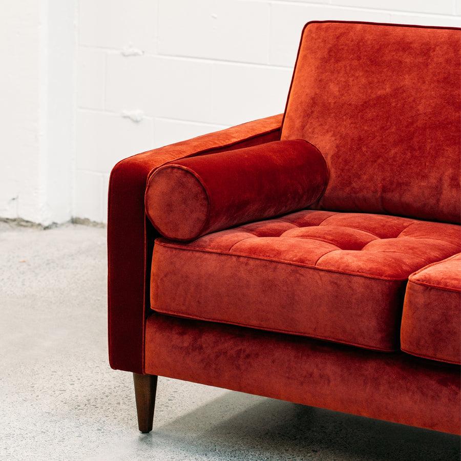 NZ made chanel sofa in theadora rouge | Stacks Furniture | Wellington ...