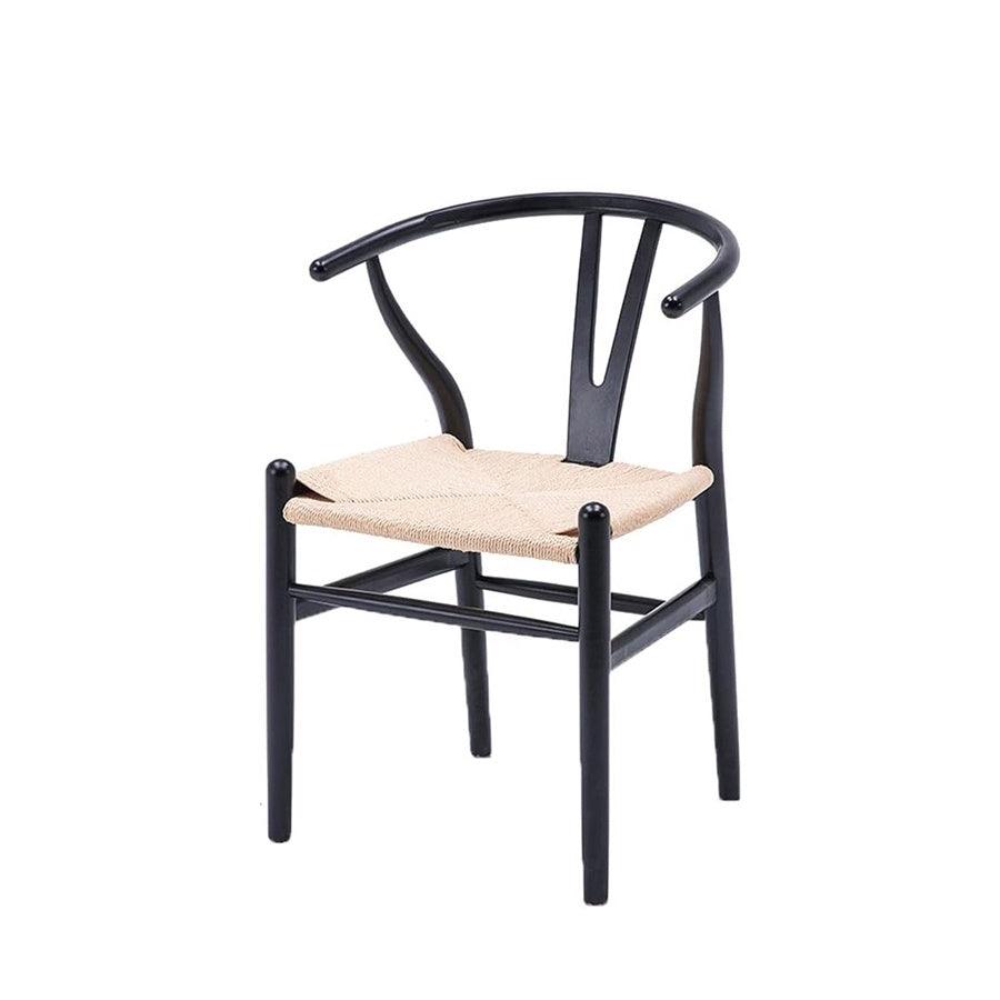 Wishbone dining chair in black/natural|Stacks Furniture |Wellington ...